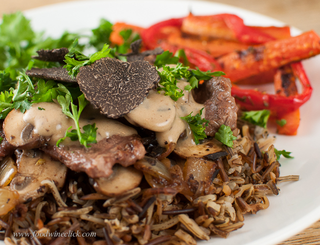 Black Truffle Beef Stroganoff and Barolo | foodwineclick